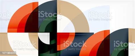 현대 기하학적 원 추상 배경 그림자 효과와 모양 라운드 다채로운 그림자에 대한 스톡 벡터 아트 및 기타 이미지 그림자 디자인 모던 양식 Istock