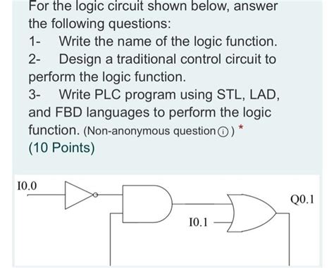 Solved For The Logic Circuit Shown Below Answer The Chegg Com