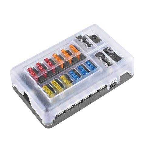 12 Volt Fuse Block Marine Boat Fuse Block Waterproof 12 Way Automotive Fuse Box With 12 Ground