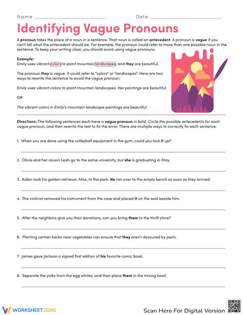 Vague Pronouns Chart Pronoun Shyam Online Blogger