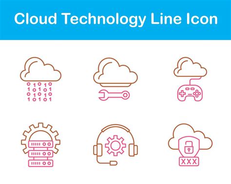Cloud Technology Vector Icon Set 21504343 Vector Art At Vecteezy