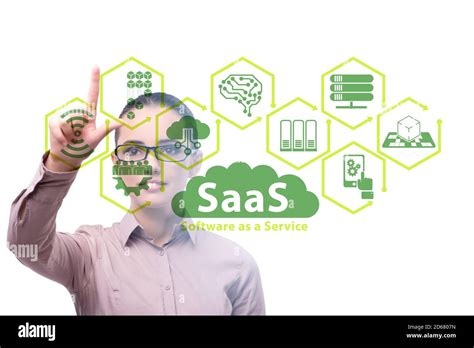 Software As A Service SaaS Concept With The Businesswoman Stock Photo Alamy