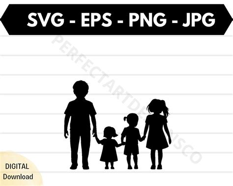 Siblings Silhouette Svg Siblings Clipart Siblings Svg File For Cricut