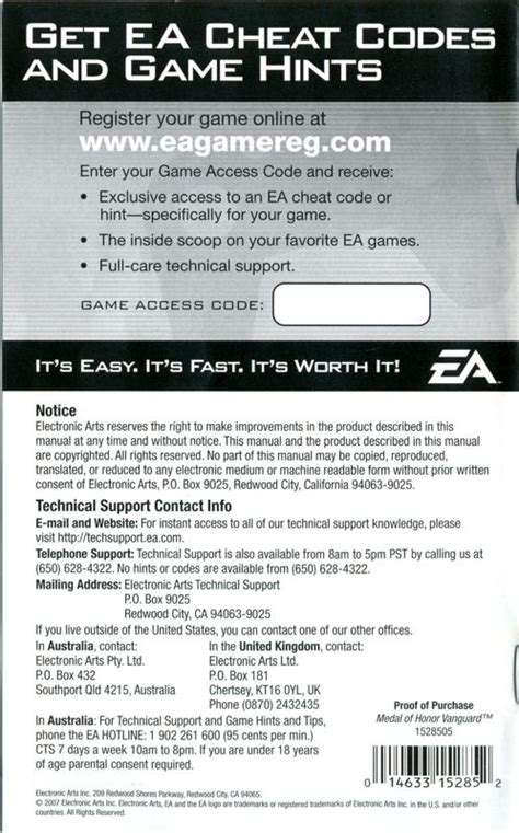 Medal Of Honor Vanguard Cover Or Packaging Material MobyGames