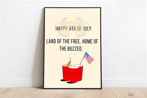 Fourth Of July Poster 4th Of July Funny Fourth Of July Banner July