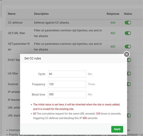 Nginx Waf Cc Defense Instructions Aapanel Free Hosting Control