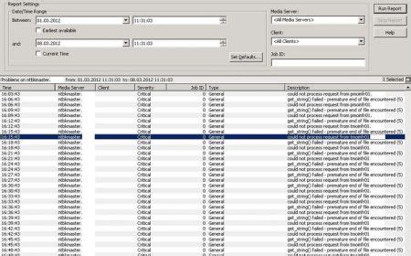 NetBackup Errors Get String Failed Appear In Report Problems