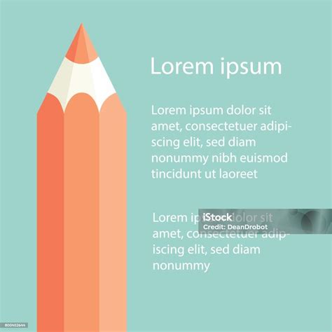 연필과 텍스트 공간이 평면 교육 Infographic 디자인 벡터 일러스트 레이 션 공부에 대한 스톡 벡터 아트 및 기타 이미지