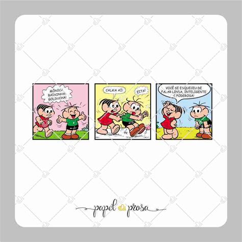 Papel De Arroz Kit Tirinha Turma Da Monica Cortado Quadrado 6