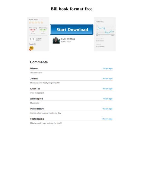 Bill Book Format Free Pdf