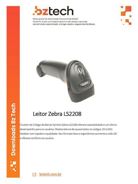 Manual Guia Rapido Zebra Ls2208 Pdf Código De Barras Usb
