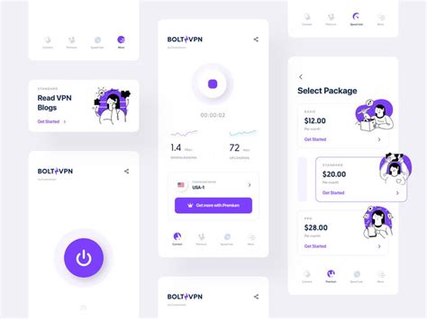 Bolt VPN IOS App Purple And White Graphics