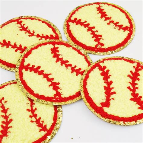 Iron On Sports Patchchenille Soccer Gold Glitter Patchbaseball Patch