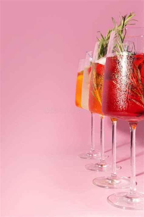 Summer Alcoholic Cocktails With Ice Relaxing Refreshing Drinks For Hot