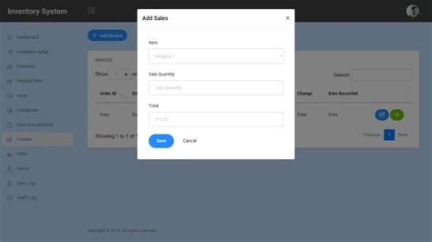 Inventory System In PHP And MySQL User Interface