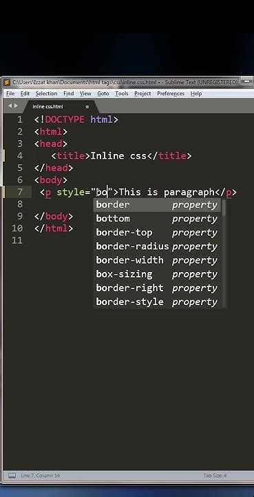 Inline Css In Html Style Attribute Css Shorts Youtube