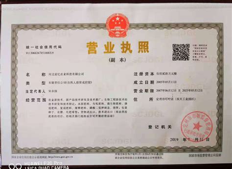 营业执照副本