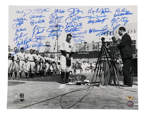 Lou Gehrig Speech 16x20 Photo Signed By 35 New York Yankees