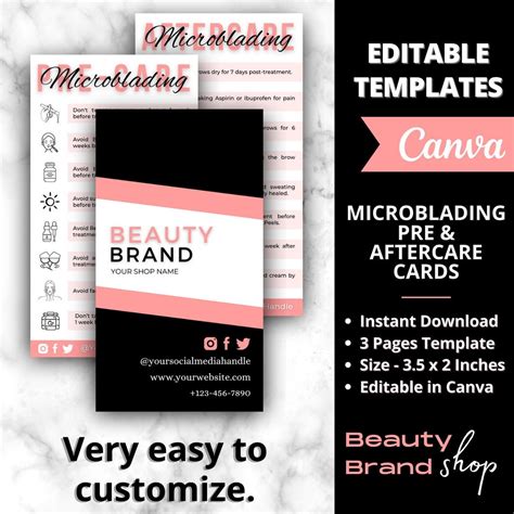 Microblading Precare And Aftercare Templates Microblading Aftercare