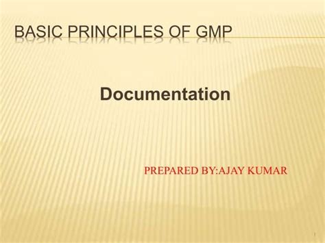 Gmp Good Manufacturing Practices Ppt