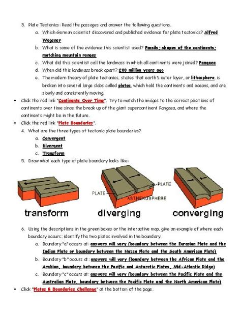 Evidence Of Plate Tectonics Answer Key