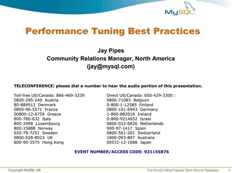 Perf Tuning Best Practices Ppt
