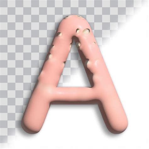 핑크 아이스크림 3d 편지 프리미엄 Psd 파일