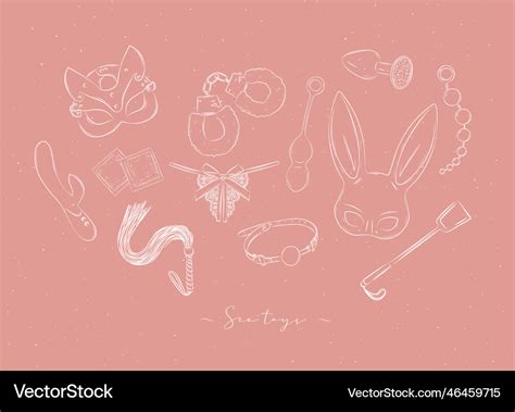 sex toys and clothing accessory peach color vector image