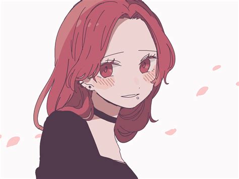Safebooru 1girl Blush Choker Ear Piercing Earrings Grin Highres