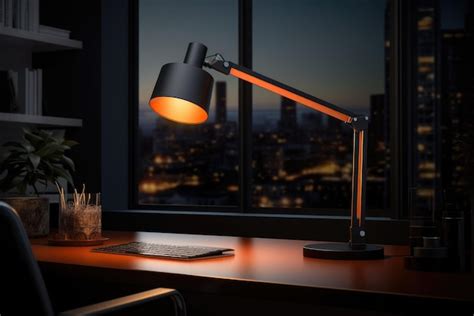 Premium Photo Stylish Modern Desk Lamp Generative Ai