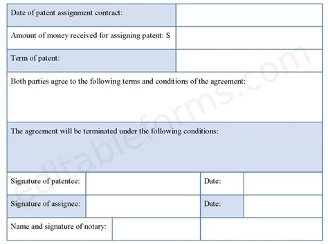 Patent Assignment Form Editable PDF Forms