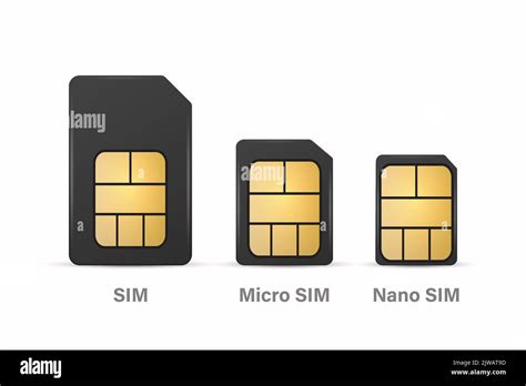 Vector D Realistic Black Plastic Sim Micro Sim Nano Sim Card Template Set Isolated Design