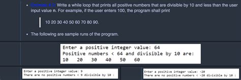 Solved In Python3 Write A While Loop That Prints All