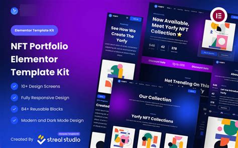 Yfory加密区块链nft作品集设计机构网站elementor模板 云创源码