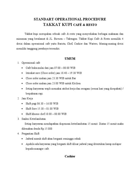 Standart Operational Procedure Pdf