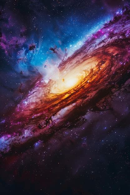 Premium Photo Galaxy Rotation Space Generative Ai