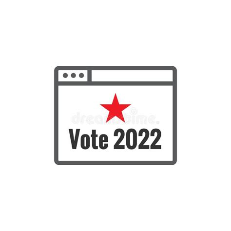 2022 Midterm Elections Design W Red White And Blue Vote Icon Stock