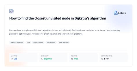 How To Find The Closest Unvisited Node In Dijkstras Algorithm Labex