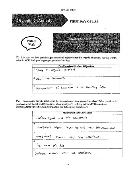 Organic Chemistry Lab Report Answers Pt 1 First Day Of Lab Organic Reactivity First Day Of Lab