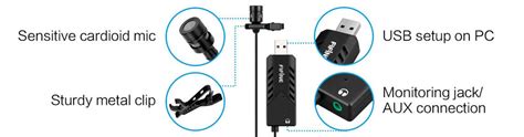 FIFINE K053 Computer USB Lapel Microphone for Skype Calls, Conferencin ...