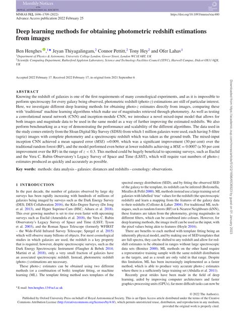Pdf Deep Learning Methods For Obtaining Photometric Redshift Estimations From Images