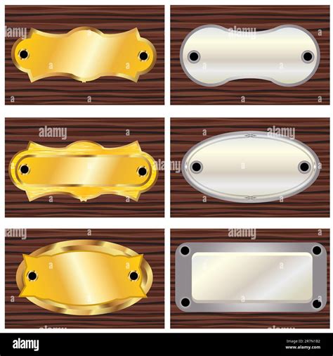 Collection Of Six Different Door Plate Images Stock Vector Image And Art