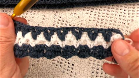 Узор ЗИГЗАГ двухцветный и двухсторонний Вязание КРЮЧКОМ Crochet Beautiful Pattern узор