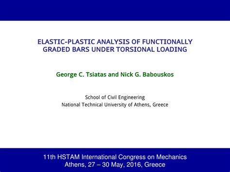 Pdf Elastic Plastic Analysis Of Functionally Graded Bars Under Torsional Loading