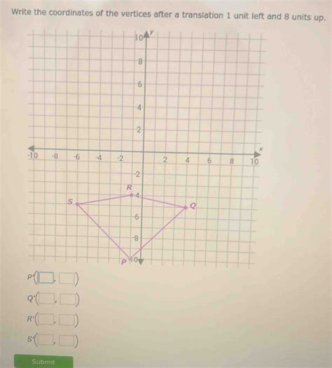 Solved Write The Coordinates Of The Vertices After A Translation 1