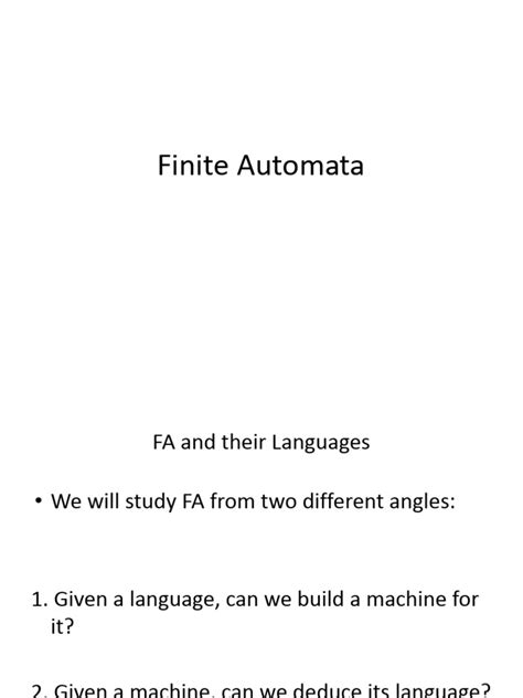 Lec 06 Finite Automatappt Pdf Automata Theory String Computer