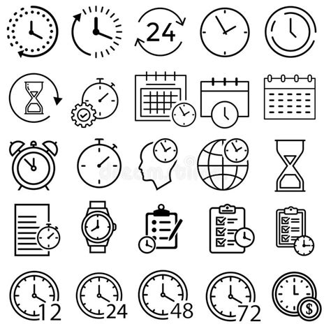 Outline Timer Date Flat Calendar Stock Illustrations 2232 Outline Timer Date Flat Calendar