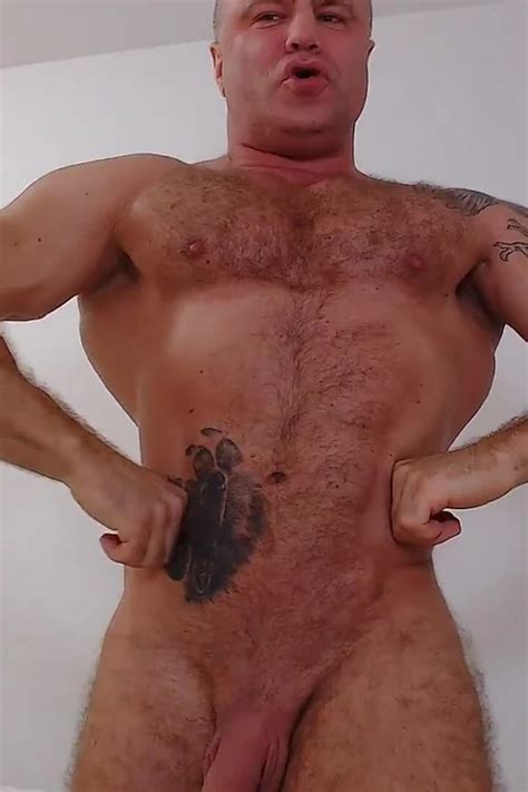 Athletic Hairy Bear Flexing Muscle In Many Pose Gay Man Porn By