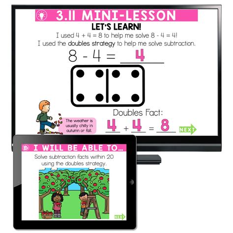 Lucky To Learn Math 1st Grade Lesson 311 Subtract Doubles