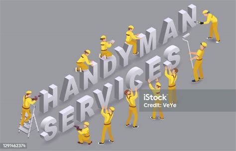 핸디맨 서비스 작업자는 등등 문자를 설치합니다 빌더 팀 벡터 개념에 대한 스톡 벡터 아트 및 기타 이미지 개념 개선 건설